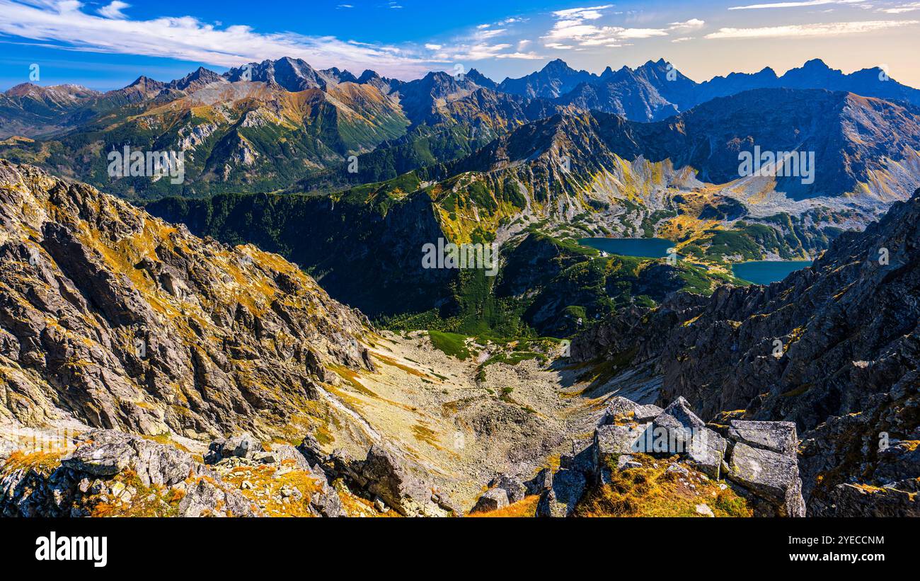 Panorama of the Tatra Mountains from the Eagle's Path trail. The most ...