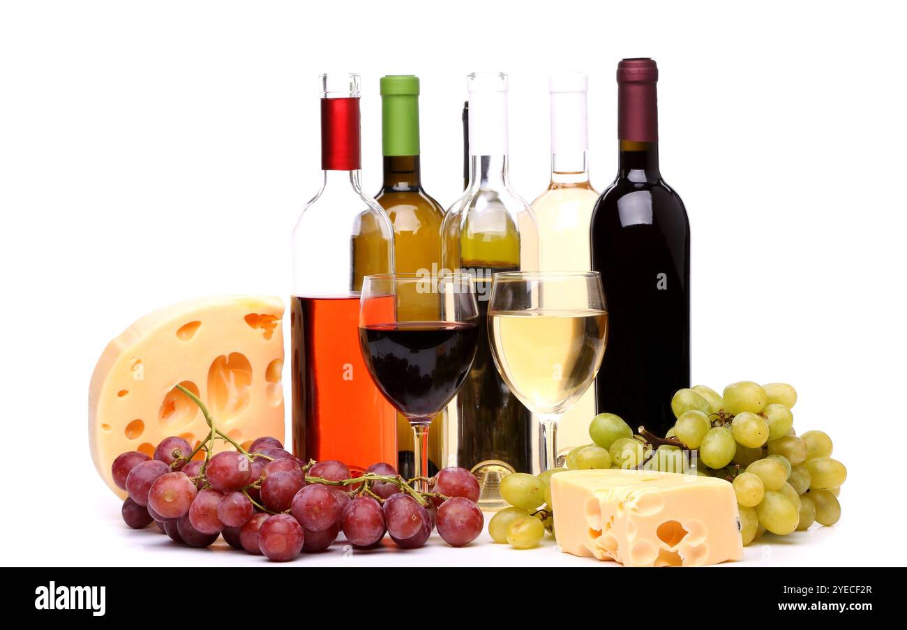 Wine composition is located on the white background Stock Photo - Alamy