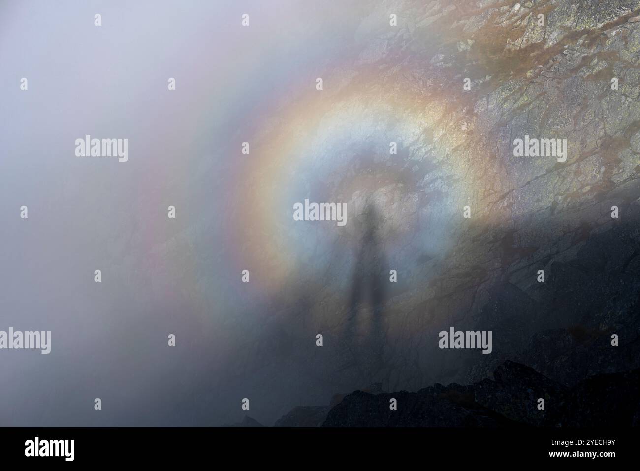 Brocken spectre in the mountains Stock Photo - Alamy