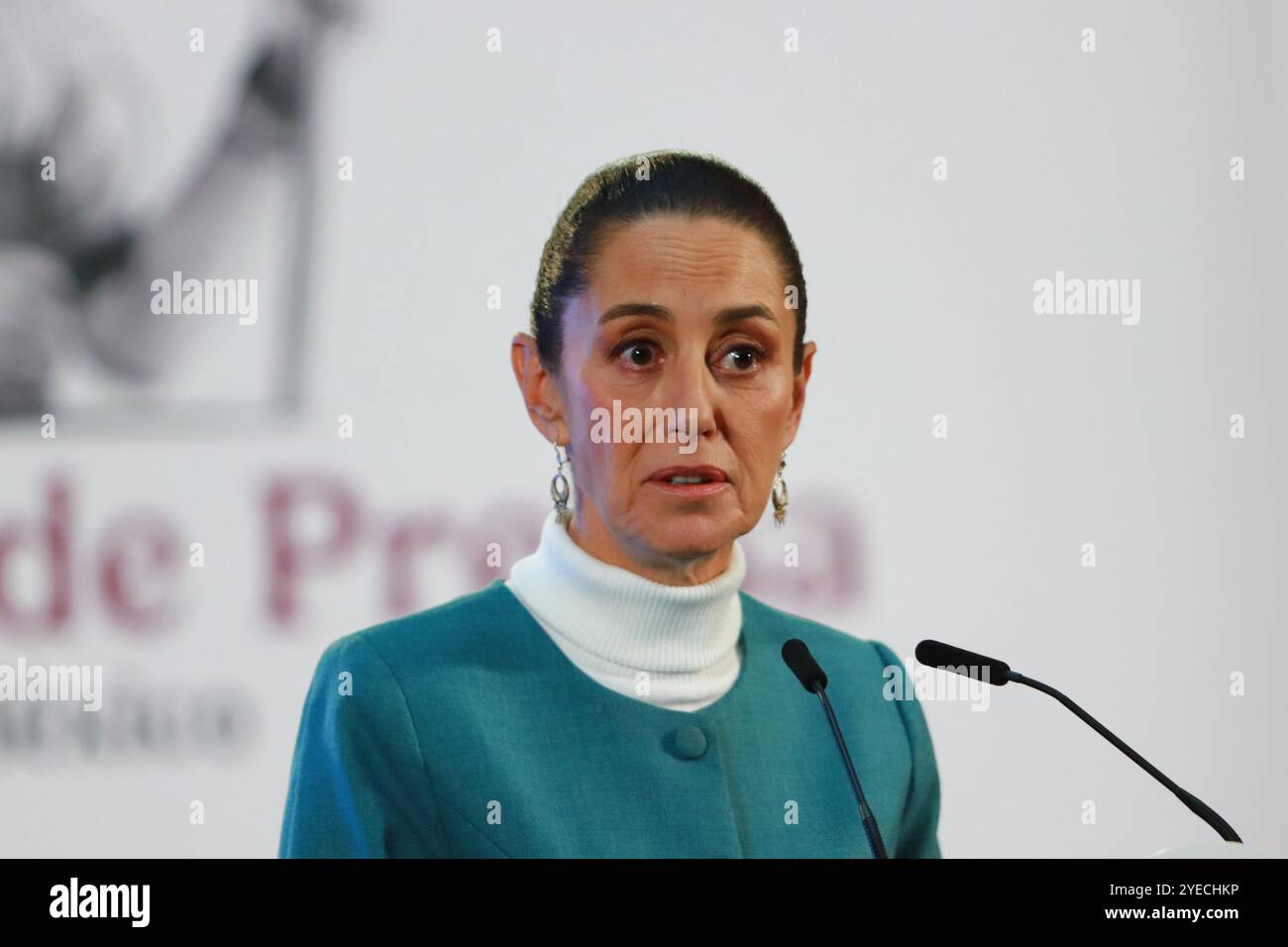 Mexico's President, Claudia Sheinbaum Pardo, speaking about about the ...