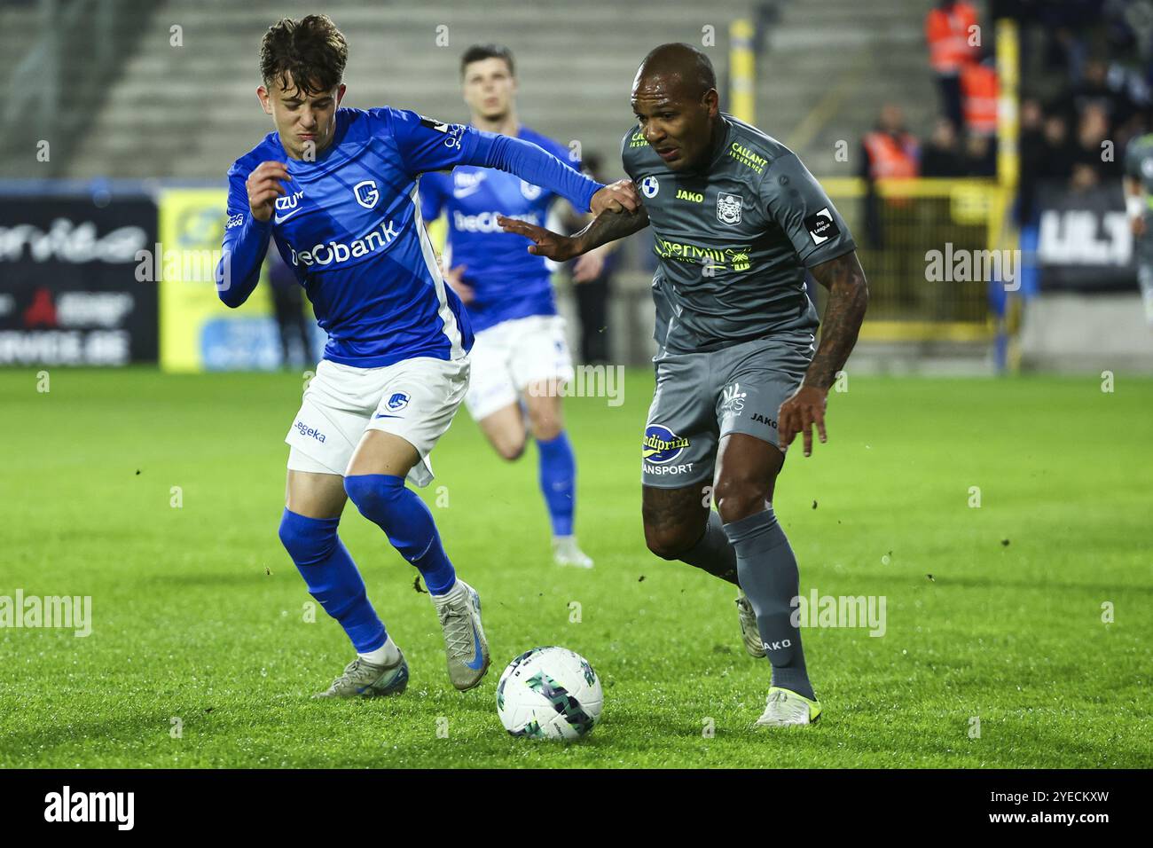Genk's Konstantinos Karetsas and Beveren's Everton Luiz Guimaraes ...