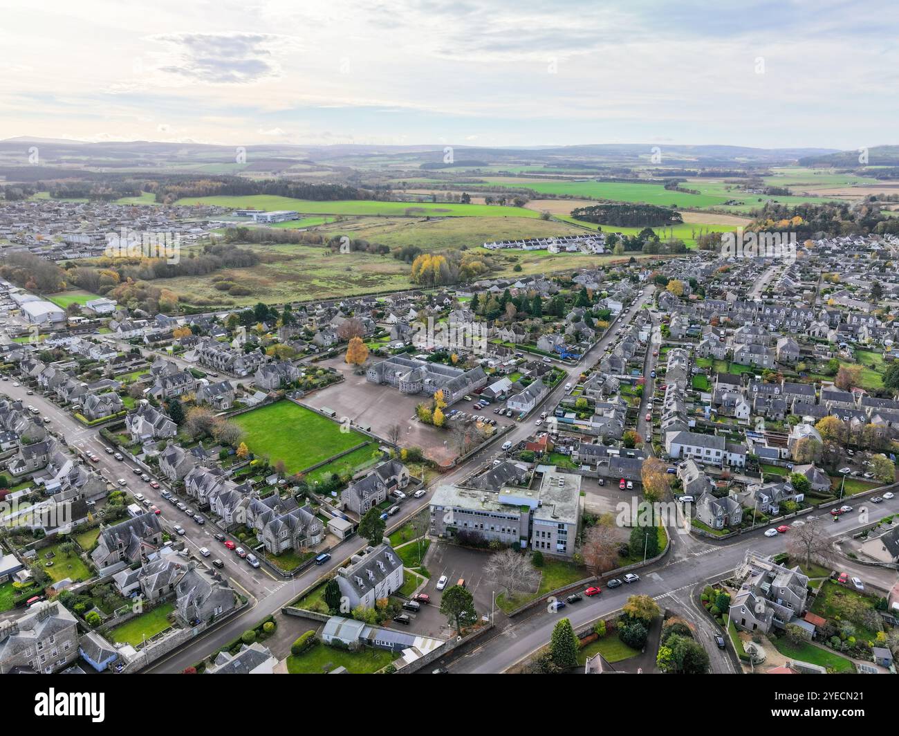Aerial drone view of Elgin Moray Scotland Stock Photo - Alamy