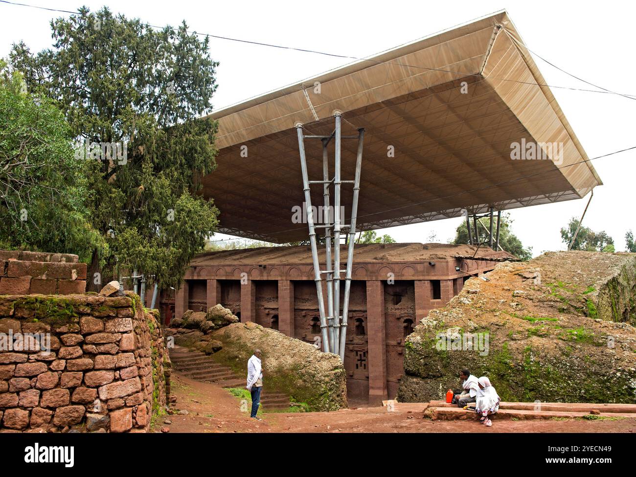 protective roof cover against weather damage over the underground ...