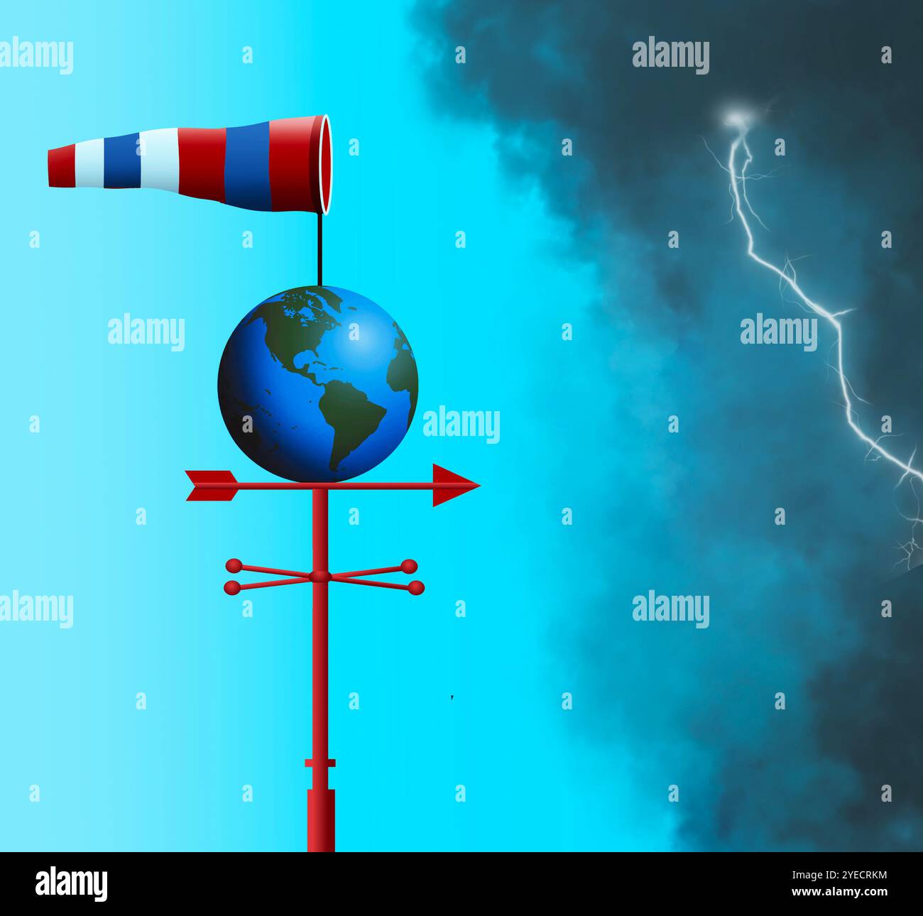 Climate change is the theme of this illustration of an approaching ...