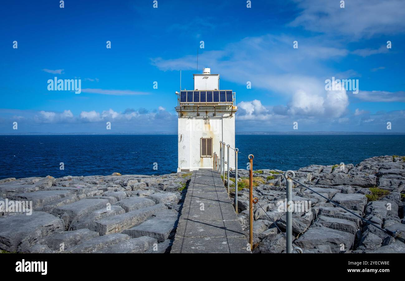 The Black Head Lighthouse on the Burren in County Clare, Ireland Stock ...