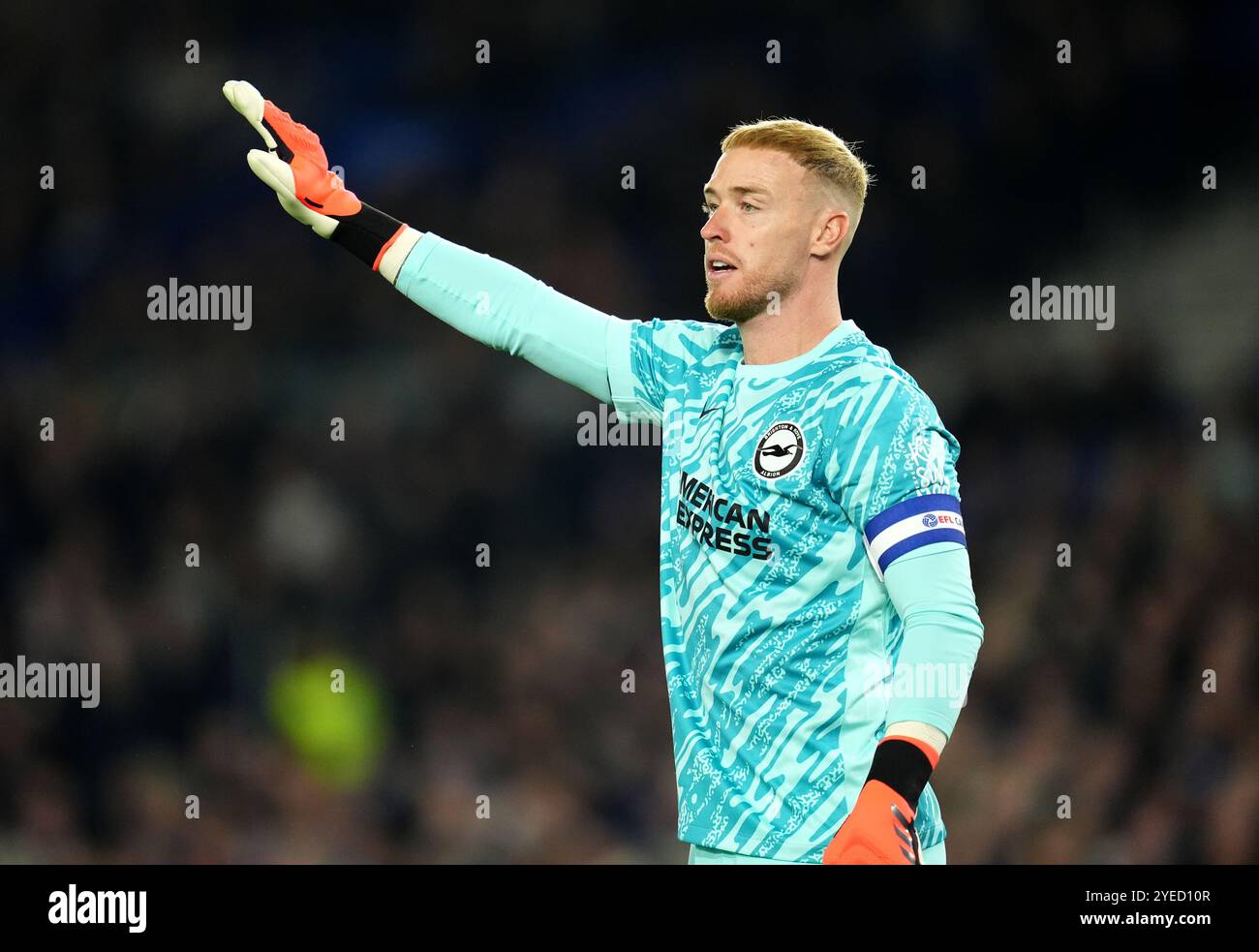 Brighton and Hove Albion goalkeeper Jason Steele during the Carabao Cup ...