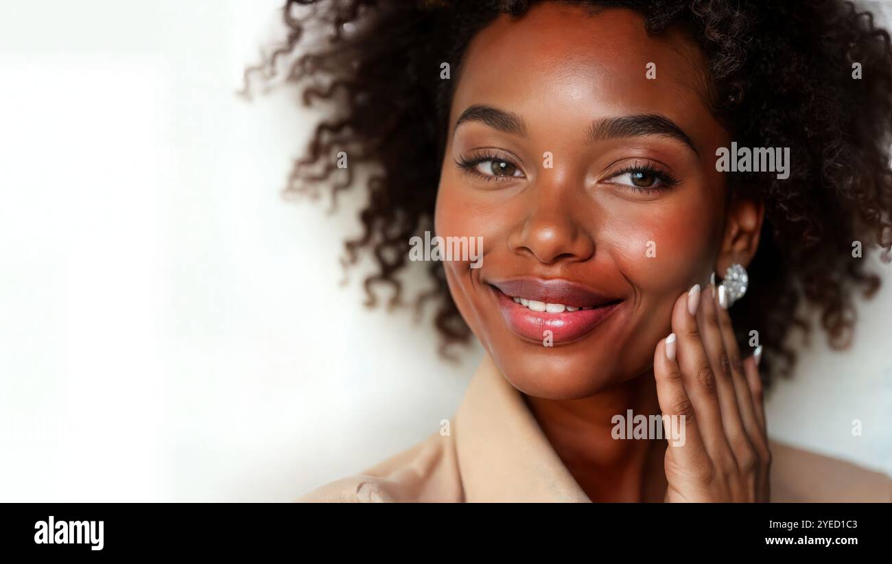 Cosmetics Skin Care Concept Photo of Close-up Woman Perfect Face with ...