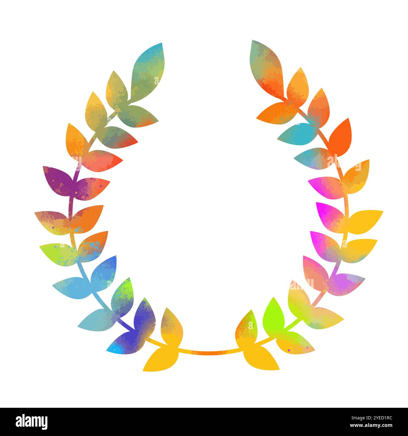 Colored circle of wheat ear on white background. Agriculture wheat logo ...