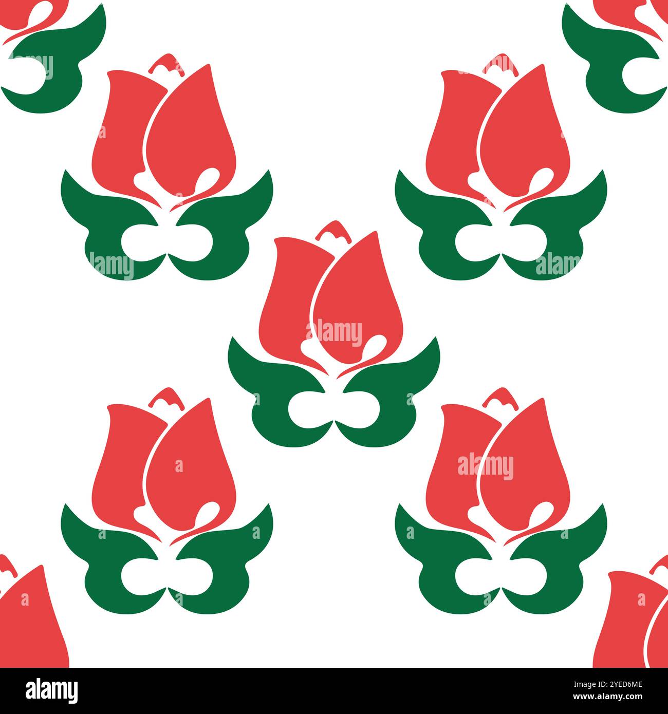 Floral pattern Tatar Native Ornamental border with tulips. Culture of ...
