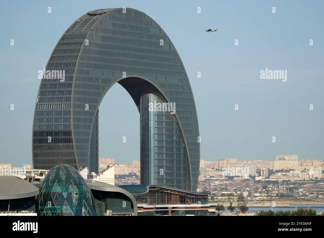 A view of the city with skyscraper complex of Crescent Development ...