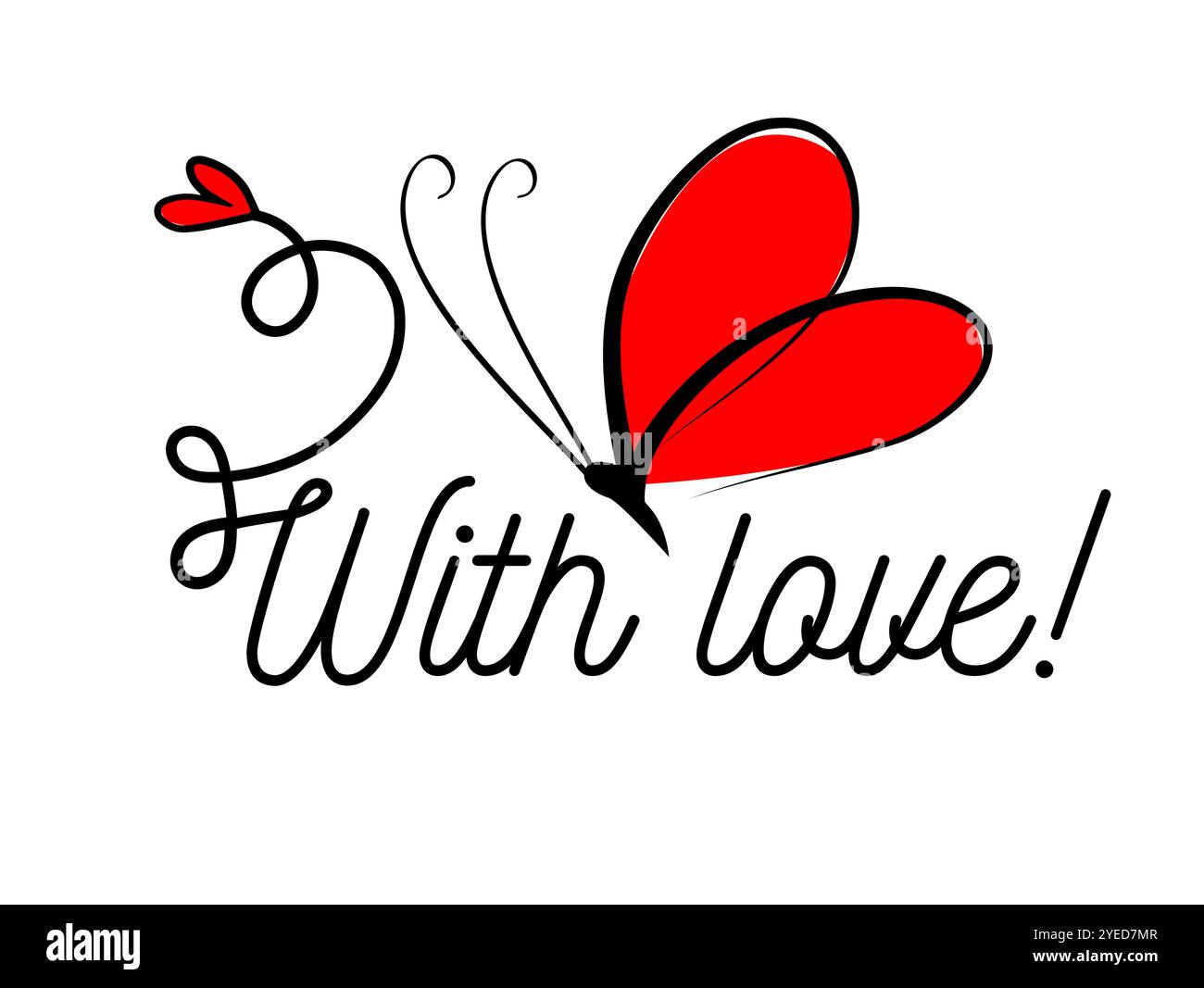 Valentine's Heart of butterflies. Happy Valentine's Day card. hand ...