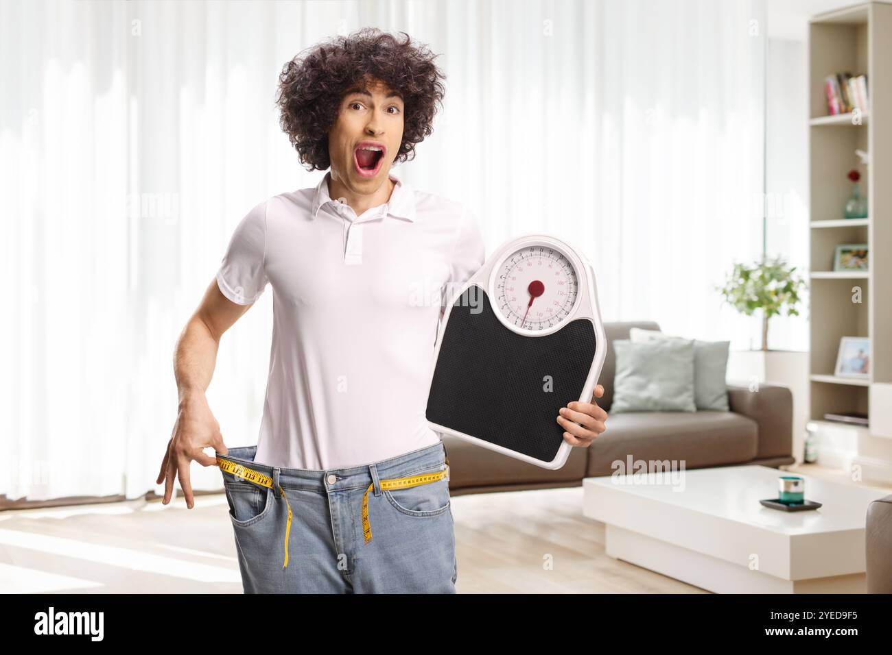 Man satisfied slim hi-res stock photography and images - Alamy