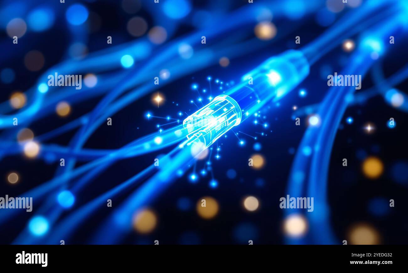 High Speed Light Streaks internet data lines Stock Photo - Alamy