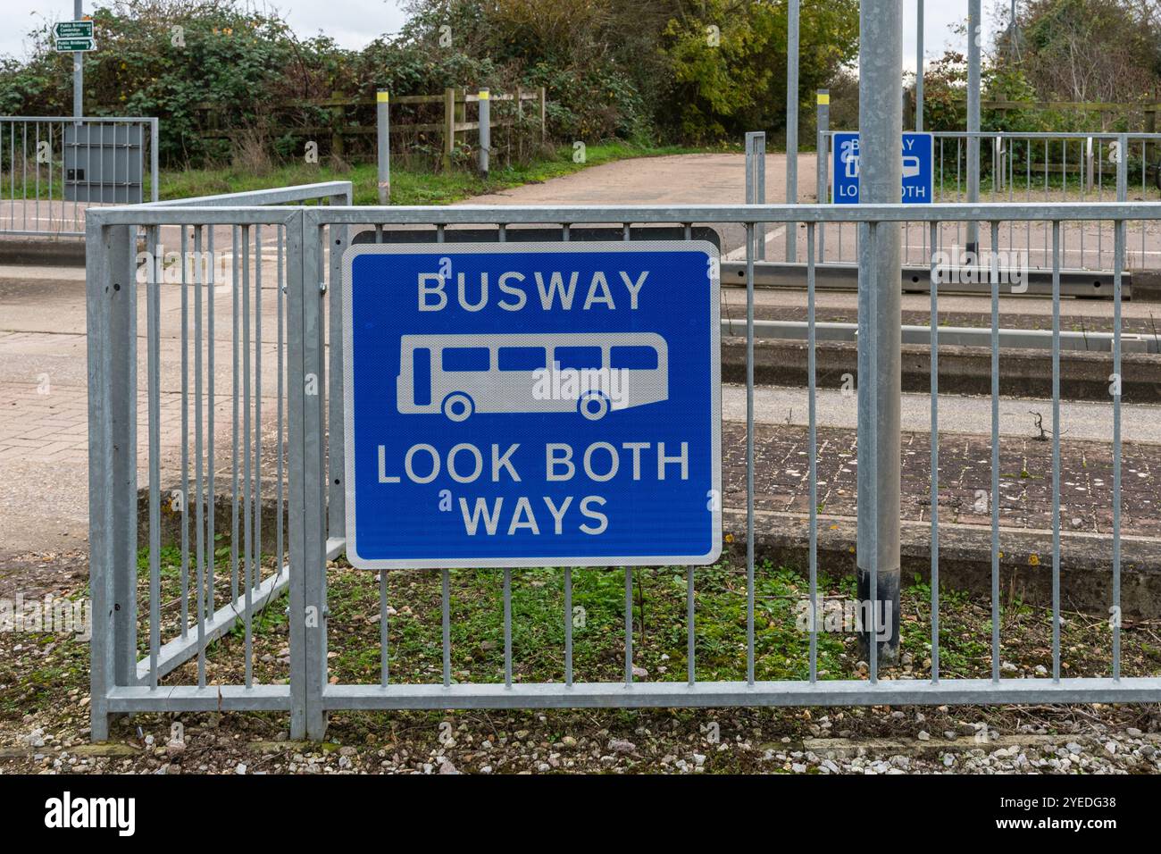 Busway sign hi-res stock photography and images - Alamy