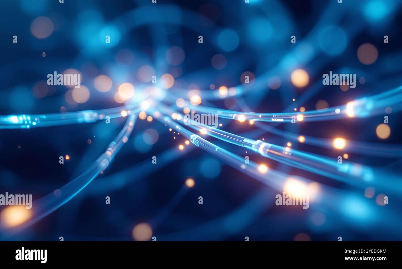 High Speed Light Streaks internet data lines Stock Photo - Alamy
