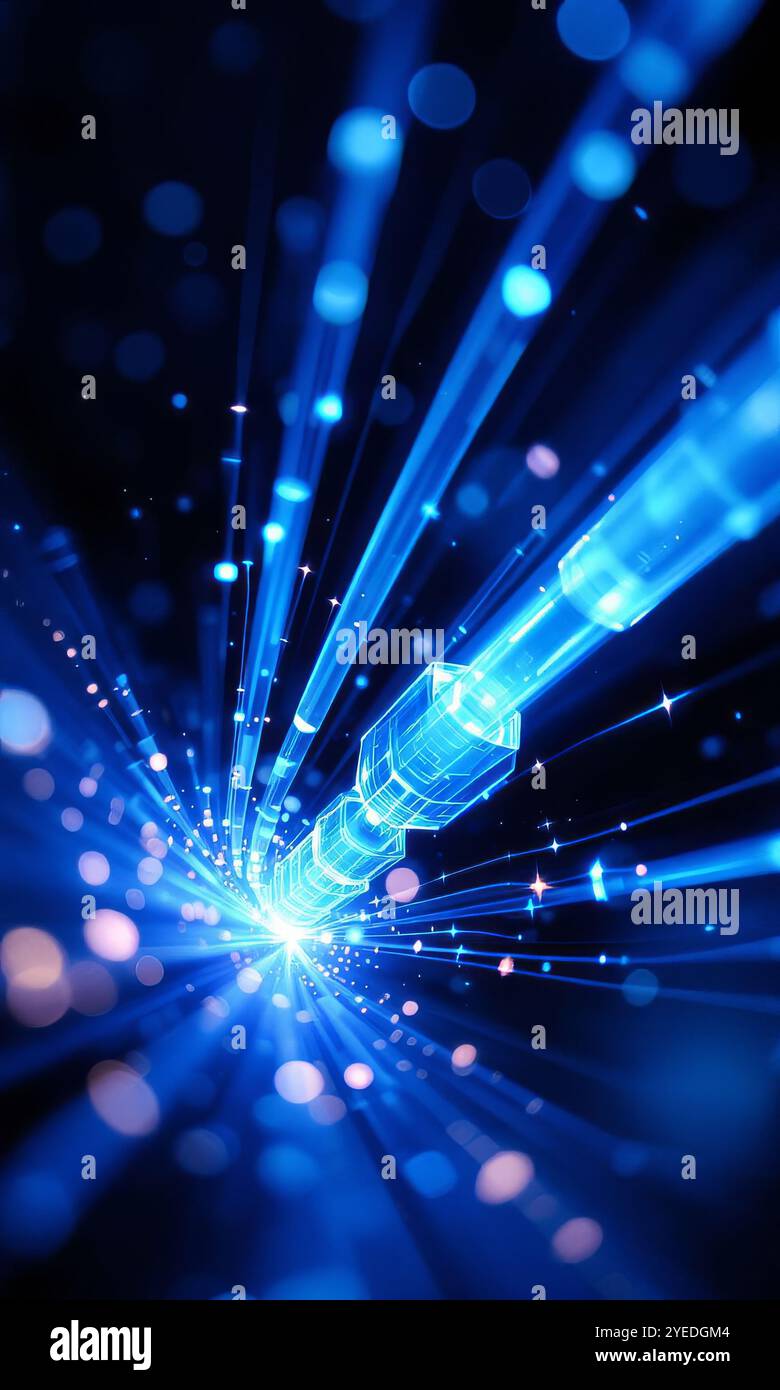 High Speed Light Streaks internet data lines Stock Photo - Alamy