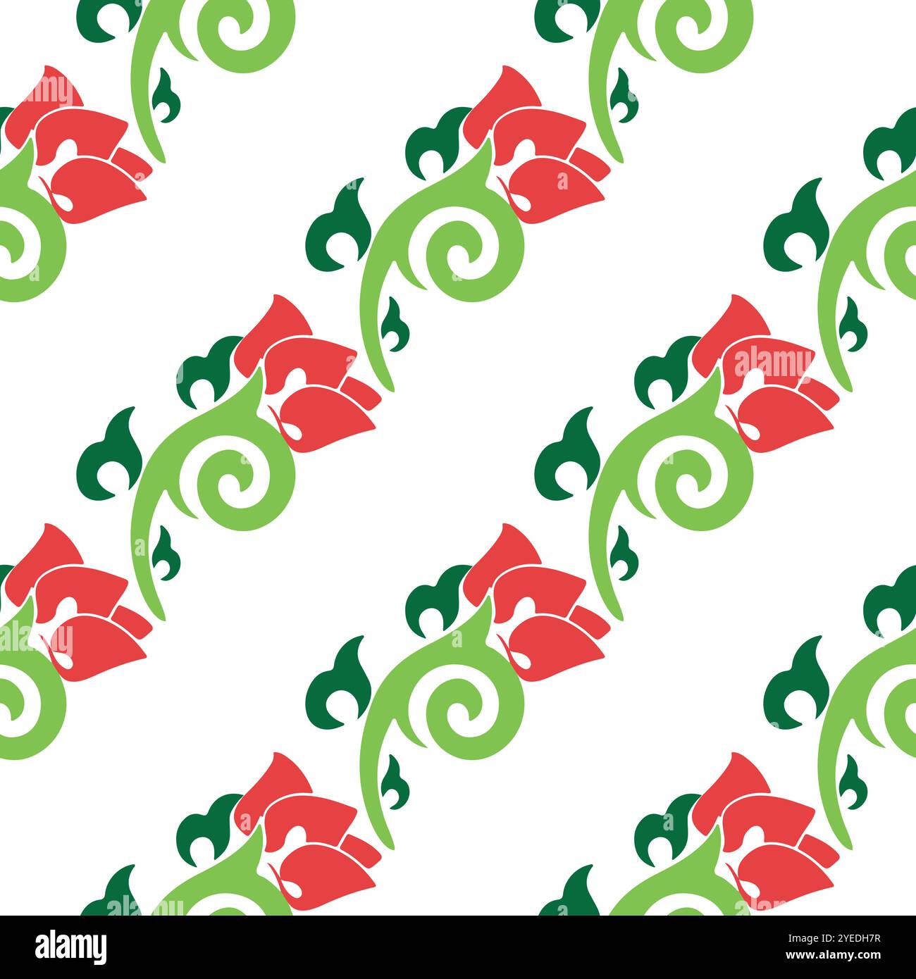 Floral pattern Tatar Native Ornamental border with tulips. Culture of ...
