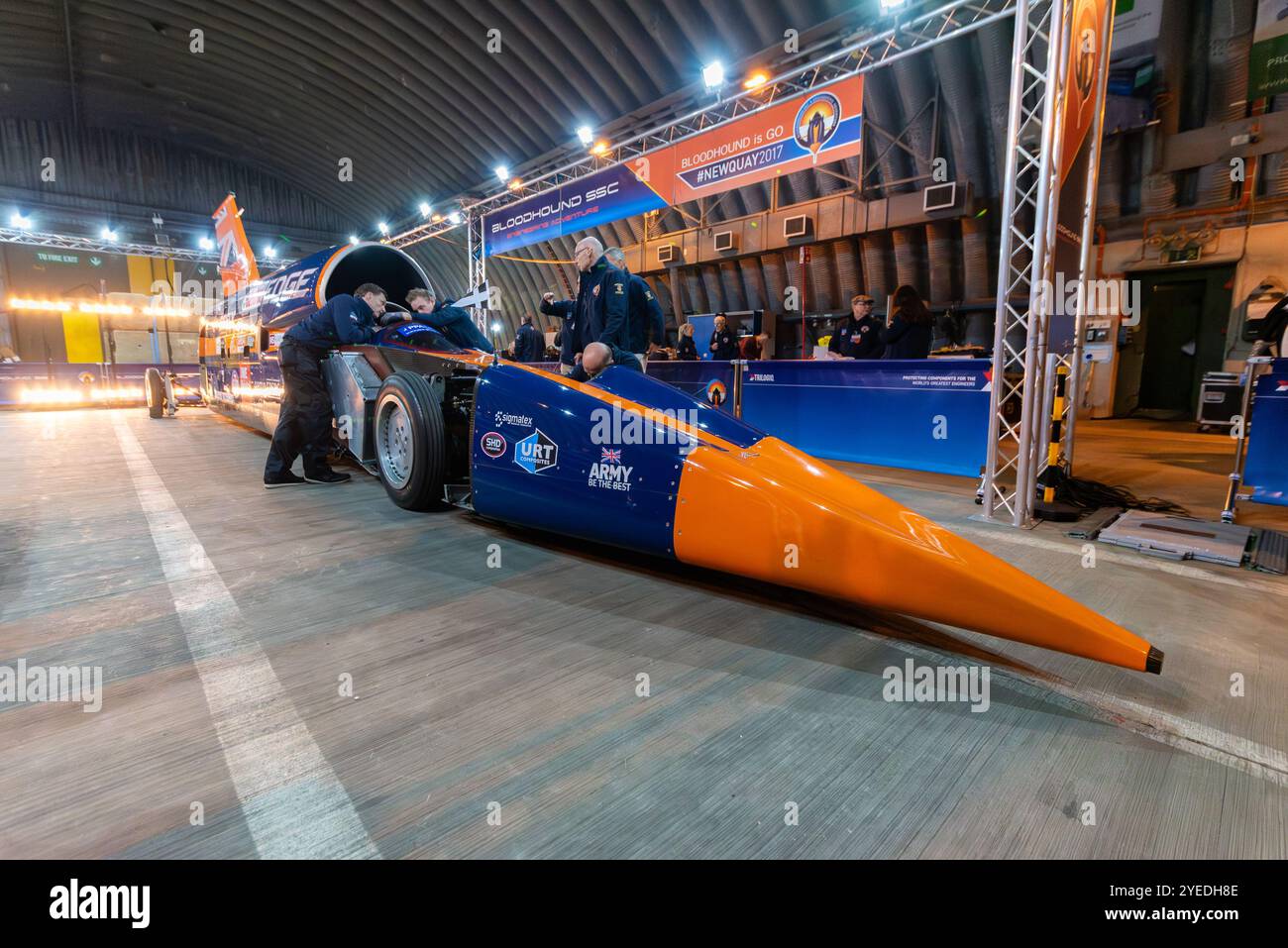 Bloodhound SSC supersonic car at the launch event and test run at ...