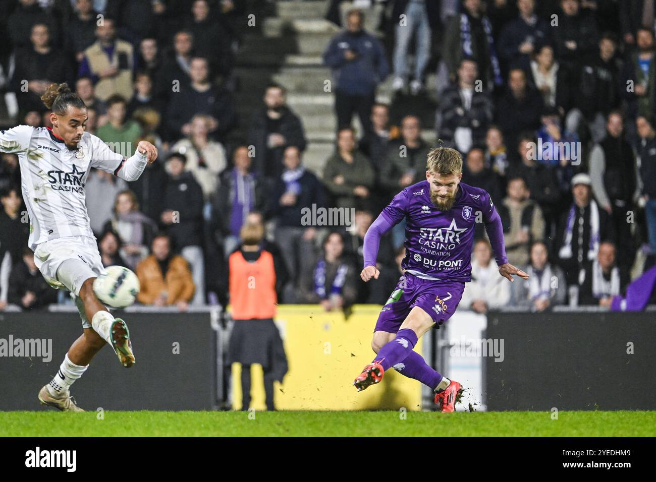 Liege's Lucca Lucker and Beerschot's Tom Reyners pictured in action ...