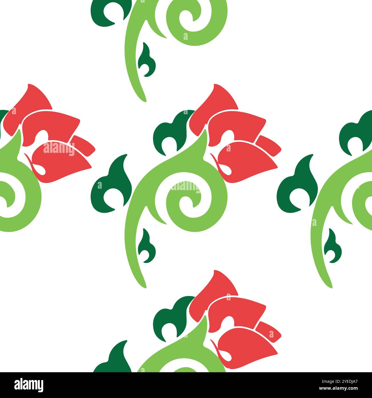 Floral pattern Tatar Native Ornamental border with tulips. Culture of ...
