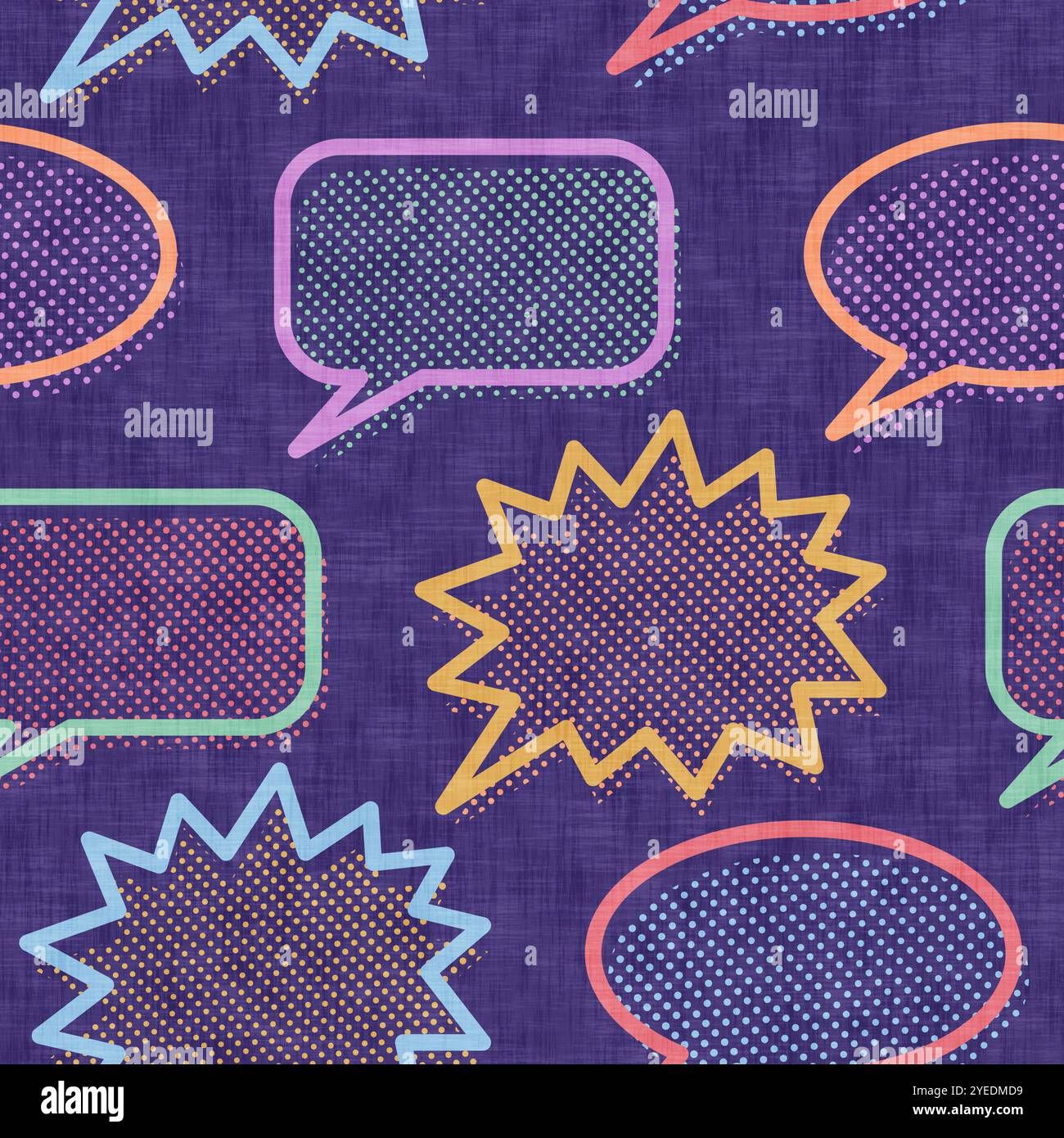 Vintage seamless pattern of speech bubbles. Retro speech bubble pattern ...
