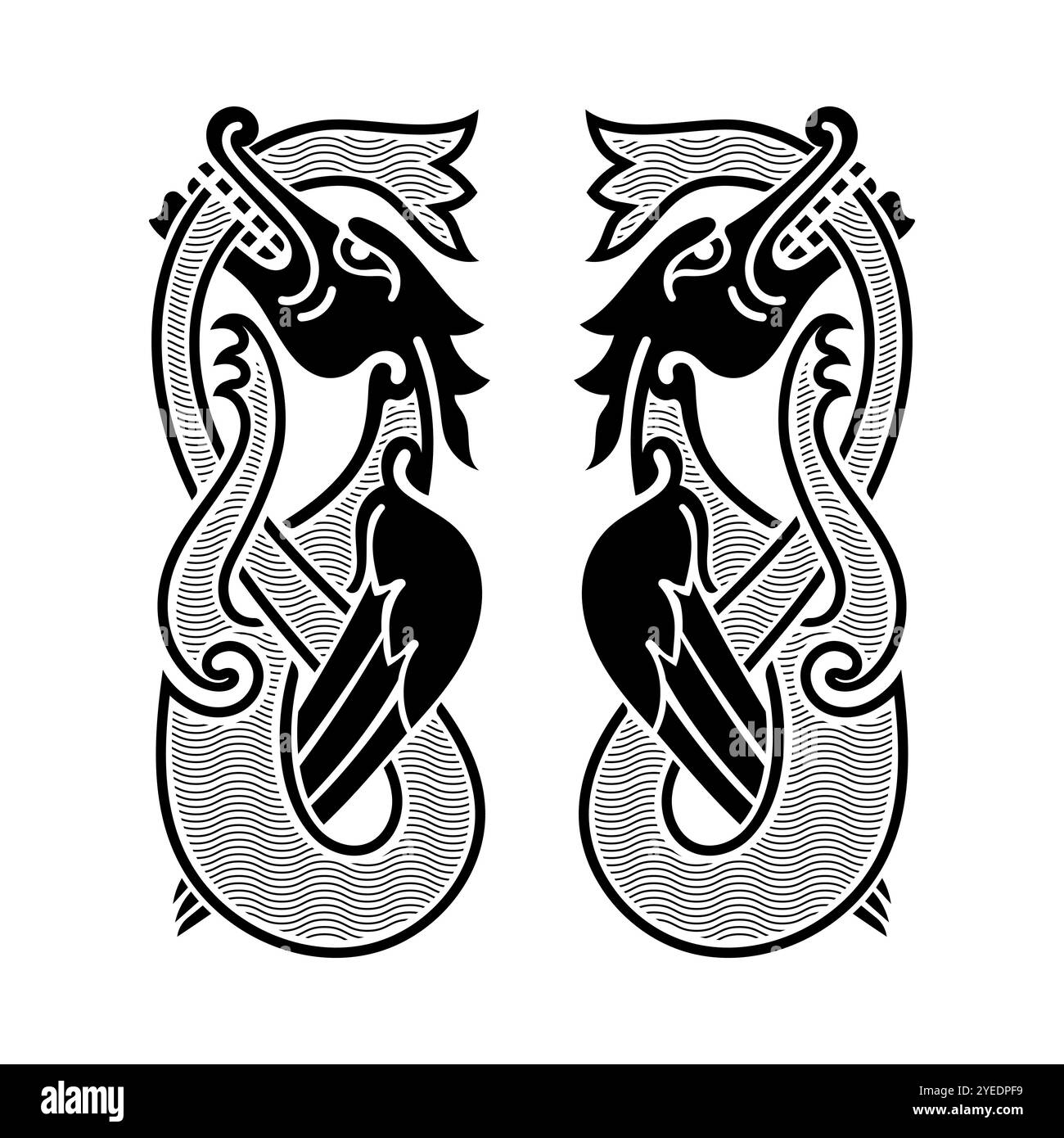 Winged Dragon. Illustration in the Scandinavian Celtic style Stock ...