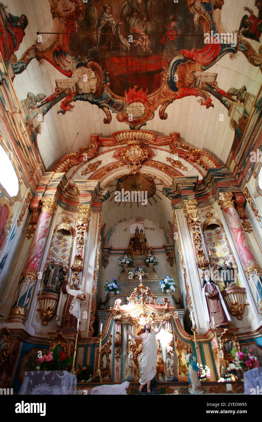 indoor of baroque church in Serro, colonial city in countryside of ...