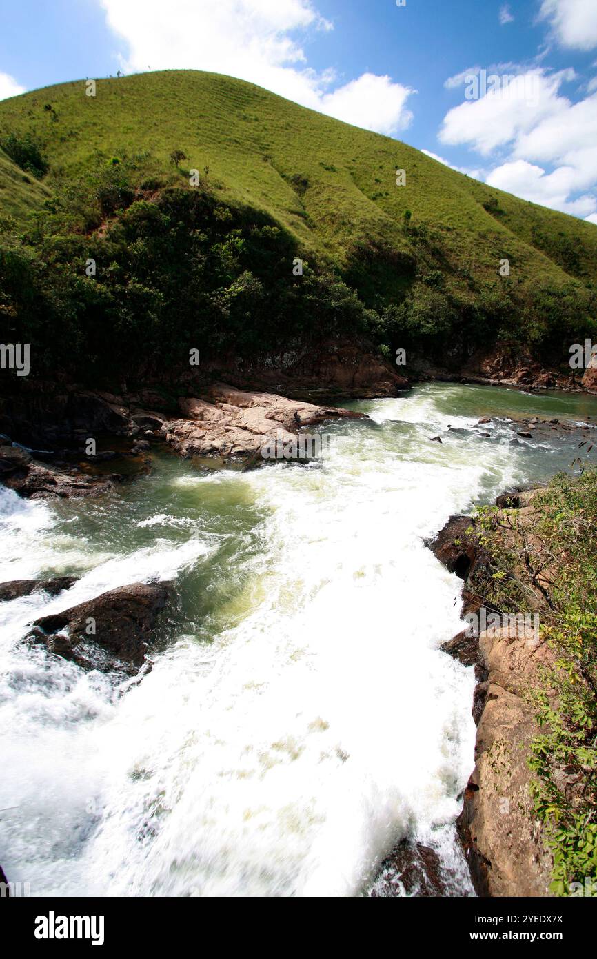 The natural beauty of the upper part of Casca D'Anta waterfall. São ...