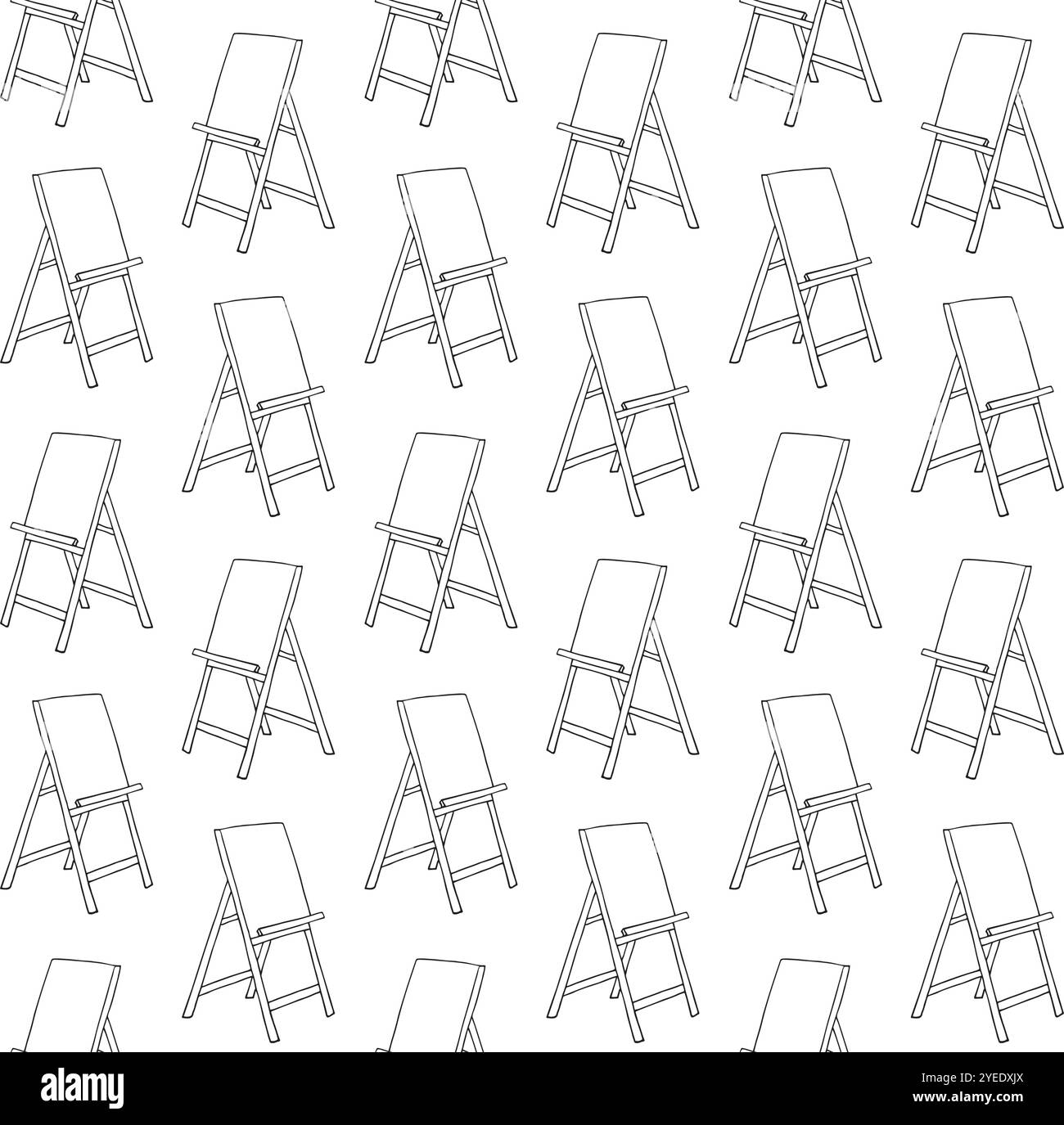 Vector seamless pattern of hand draw outline easel Stock Vector Image ...