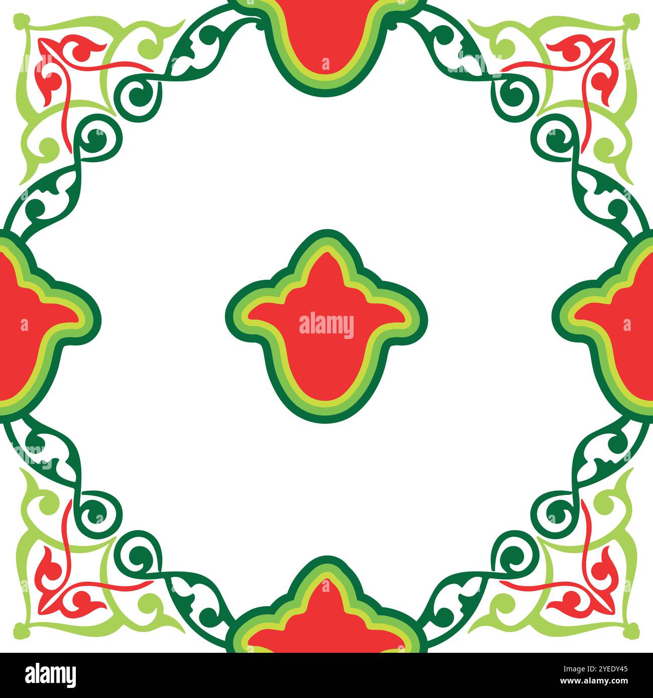 Floral pattern Tatar Native Ornamental border with tulips. Culture of ...