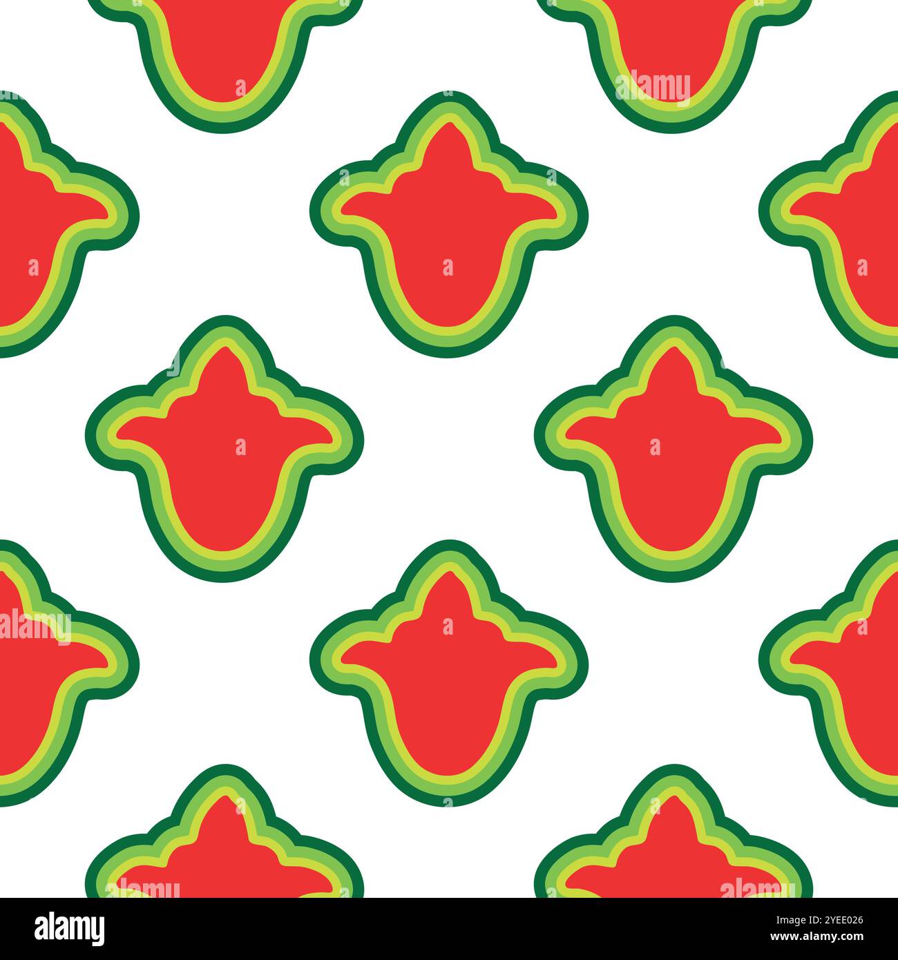 Floral pattern Tatar Native Ornamental border with tulips. Culture of ...