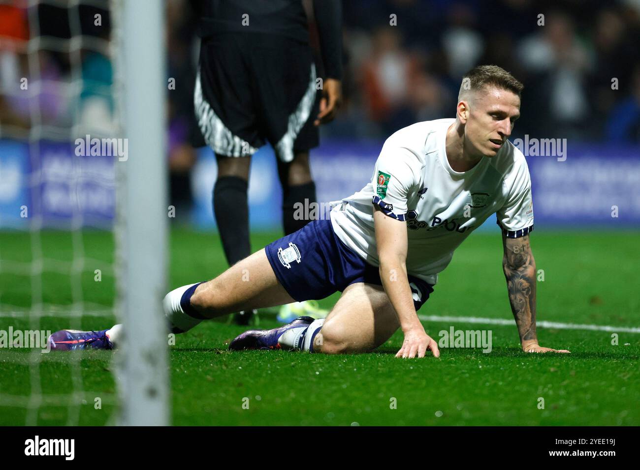 Preston North End's Emil Riis Jakobsen rues a missed chance during the ...