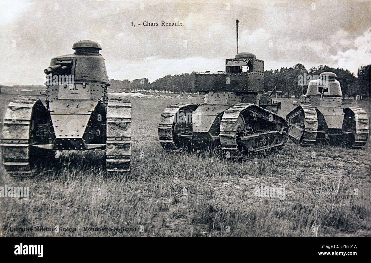 WWI tanks made by Renault on an exercise in France Stock Photo - Alamy