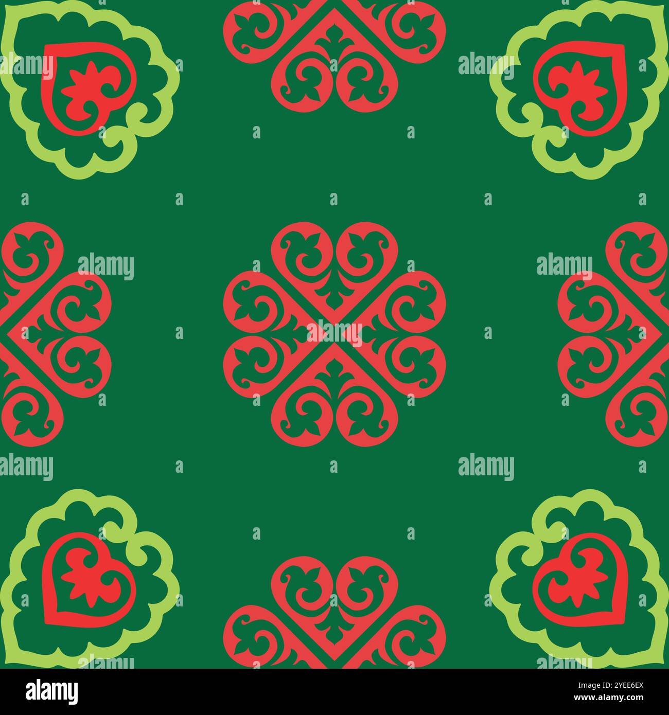 Floral pattern Tatar Native Ornamental border with tulips. Culture of ...