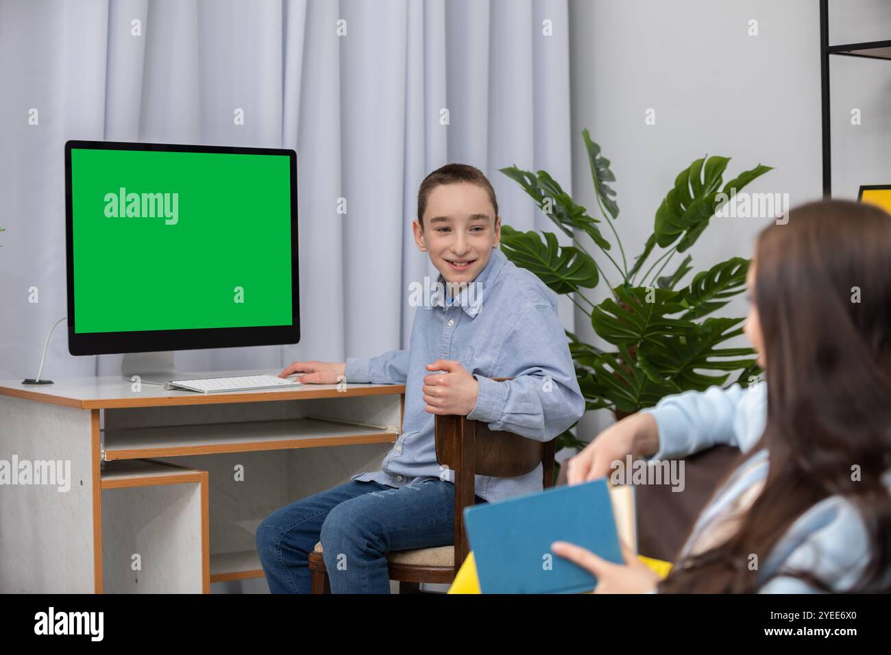 An Engaging Learning Environment featuring a Boy and a Girl, filled ...