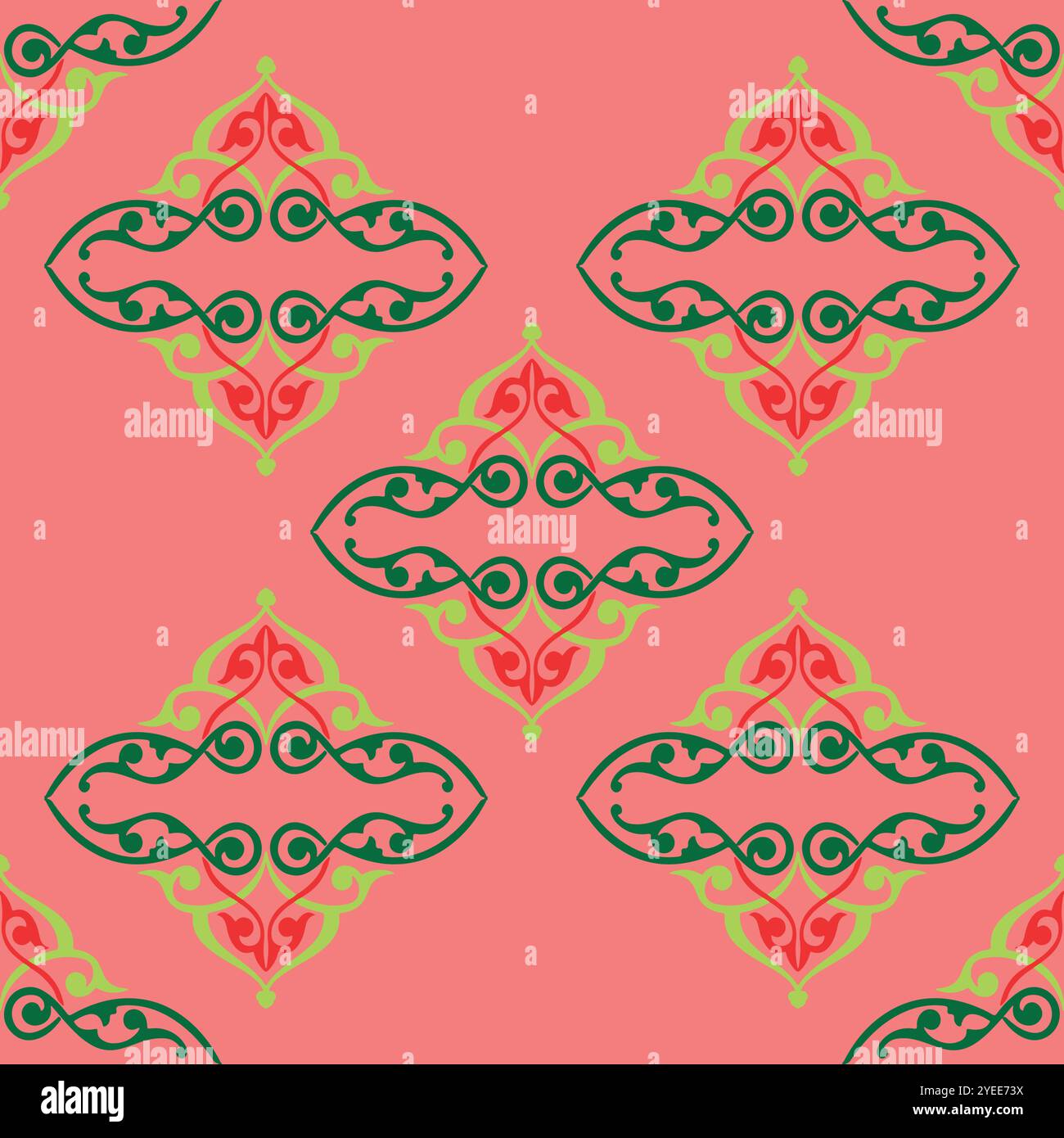 Floral pattern Tatar Native Ornamental border with tulips. Culture of ...