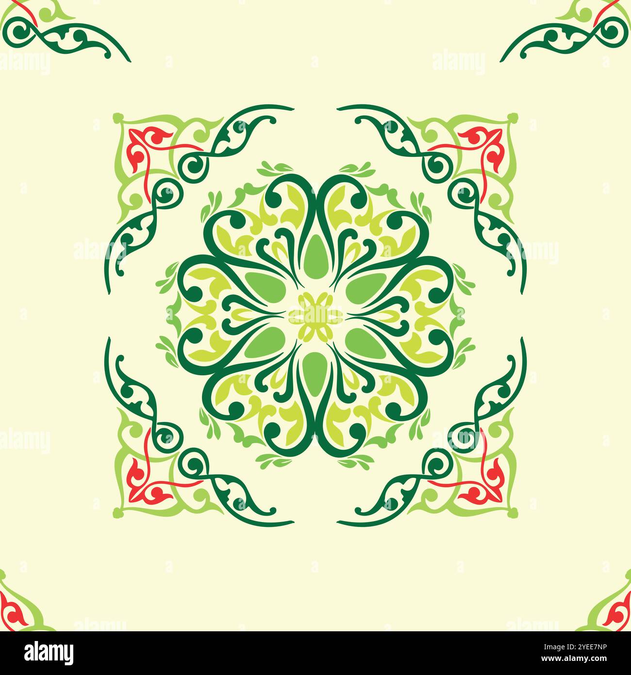 Floral pattern Tatar Native Ornamental border with tulips. Culture of ...
