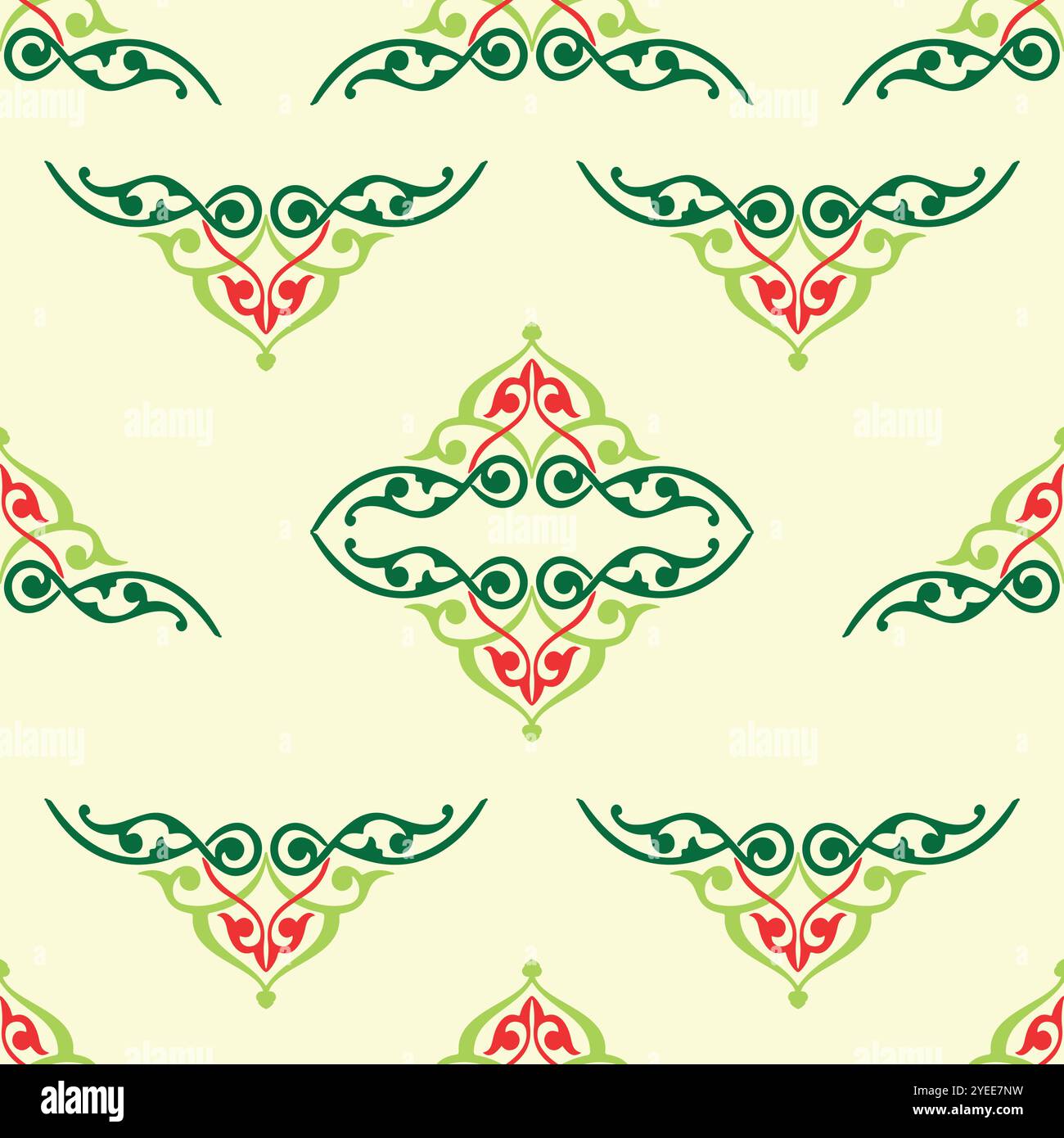 Floral pattern Tatar Native Ornamental border with tulips. Culture of ...