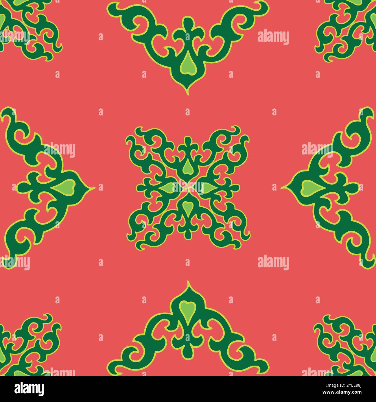 Tatar Native Ornamental border in Arabic style. Ornamental circle with ...