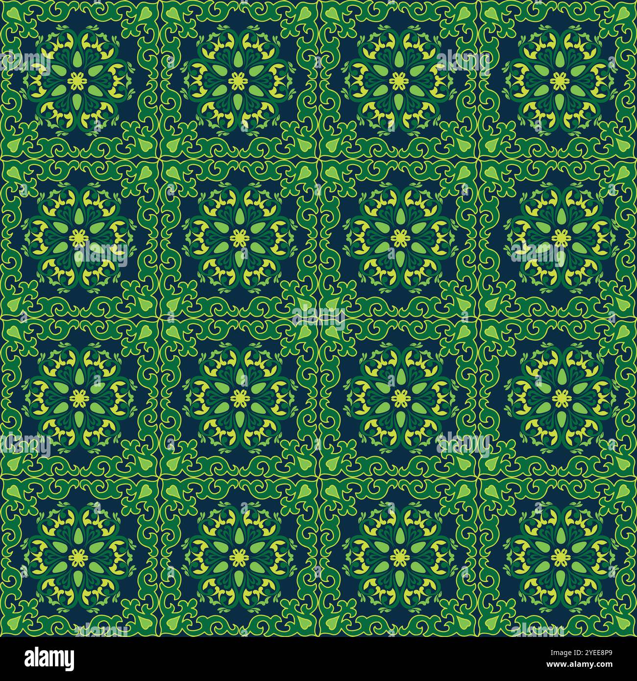 Tatar Native Ornamental border in Arabic style. Ornamental circle with ...