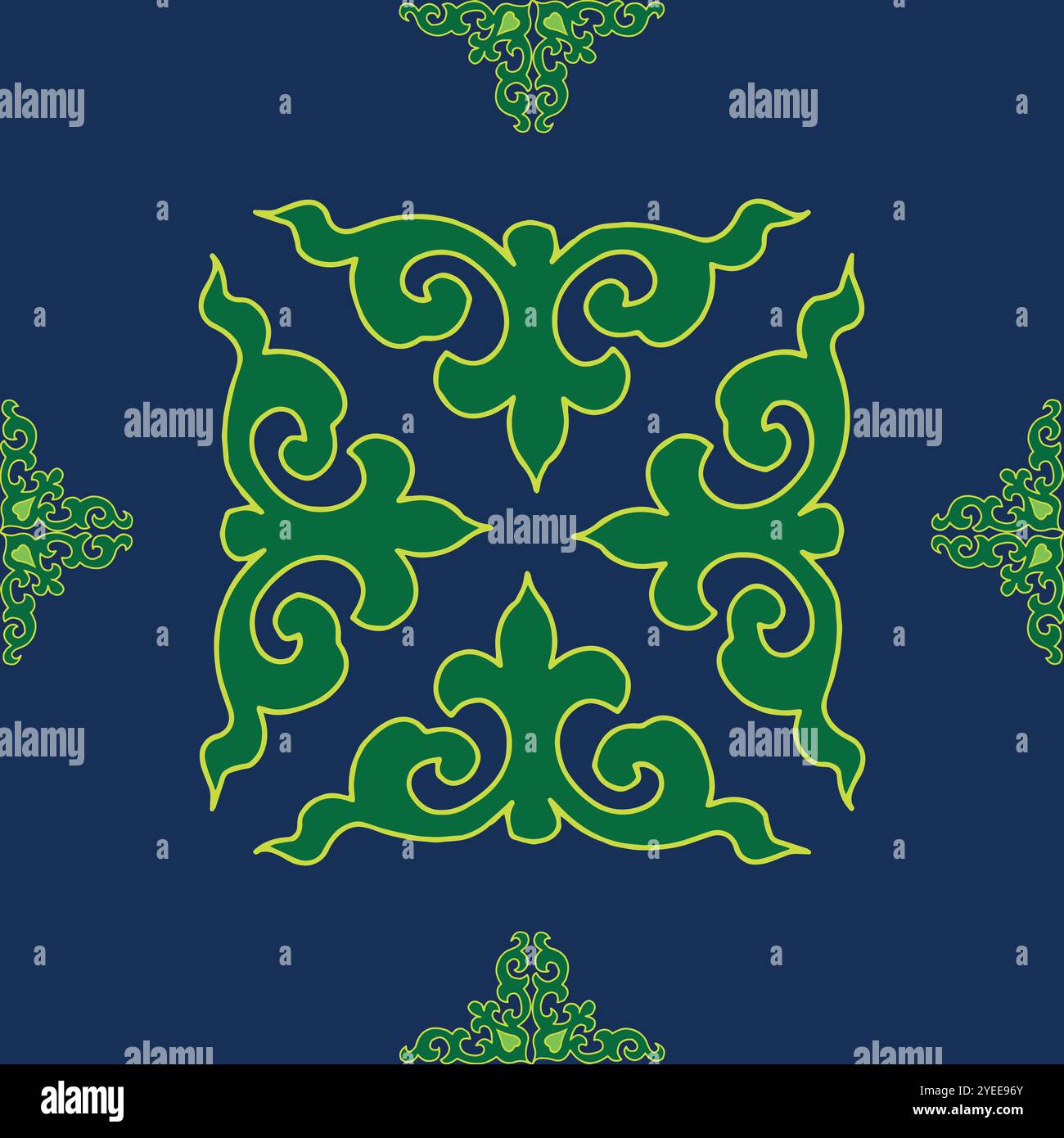 Tatar Native Ornamental border in Arabic style. Ornamental circle with ...