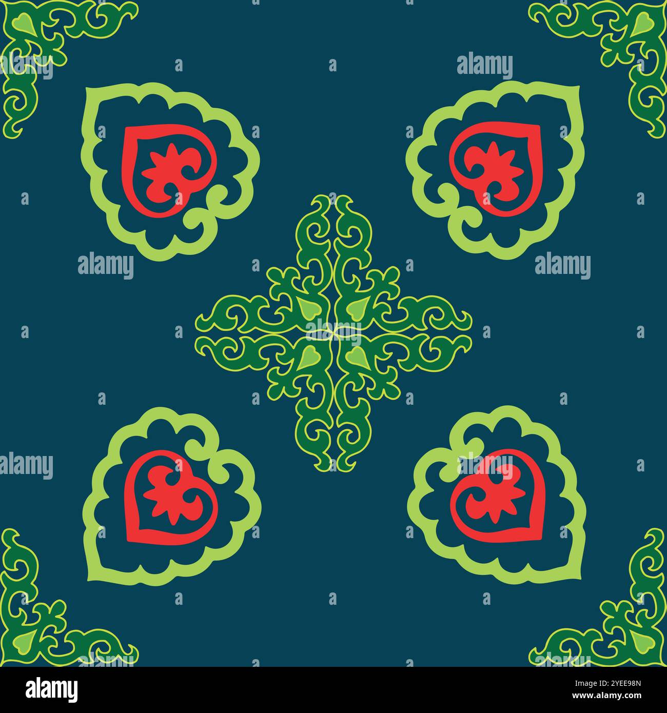 Tatar seamless pattern. Islamic tulip, floral geometry. Culture of the ...