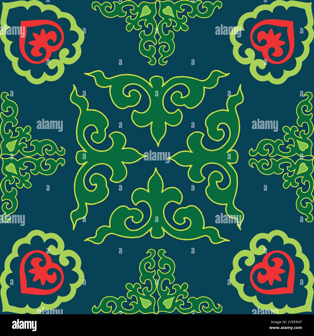 Tatar Native Ornamental border in Arabic style. Ornamental circle with ...
