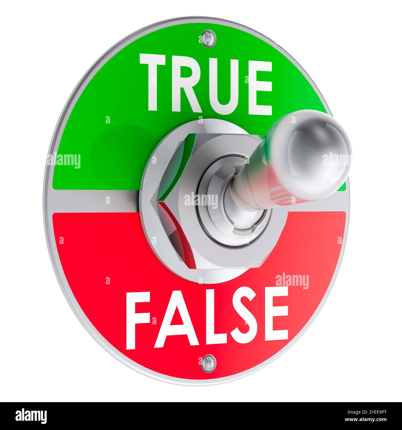 False or True, toggle switch. 3D rendering isolated on white background ...