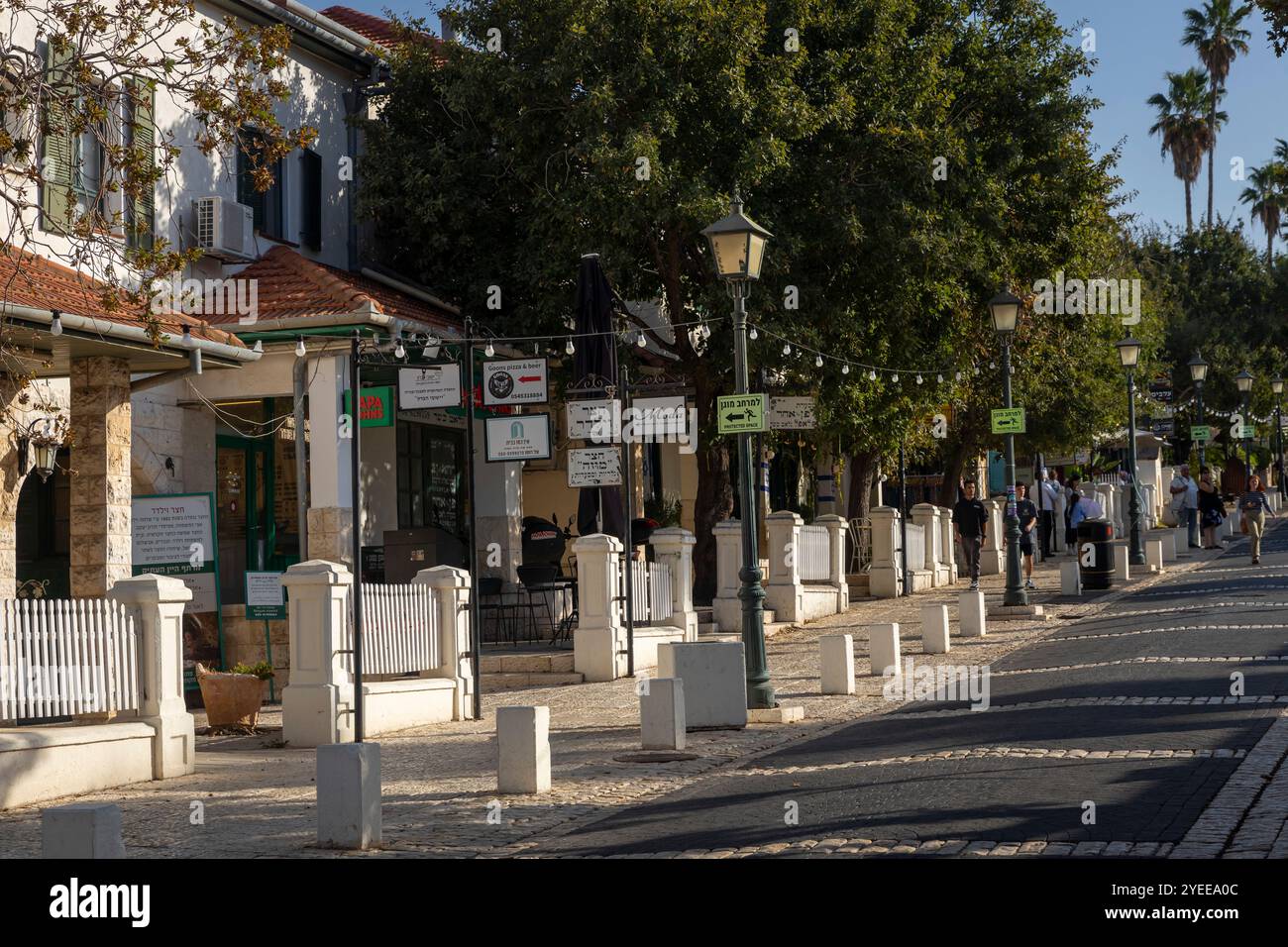 Zichron Ya'akov, Israel - October 20, 2024, Main tourist street with ...