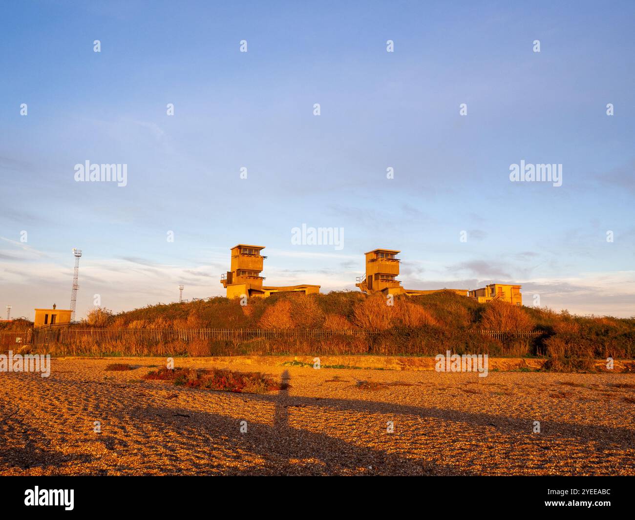 Fire Control Towers, Landguard Fort, Felixstowe, Suffolk Stock Photo ...