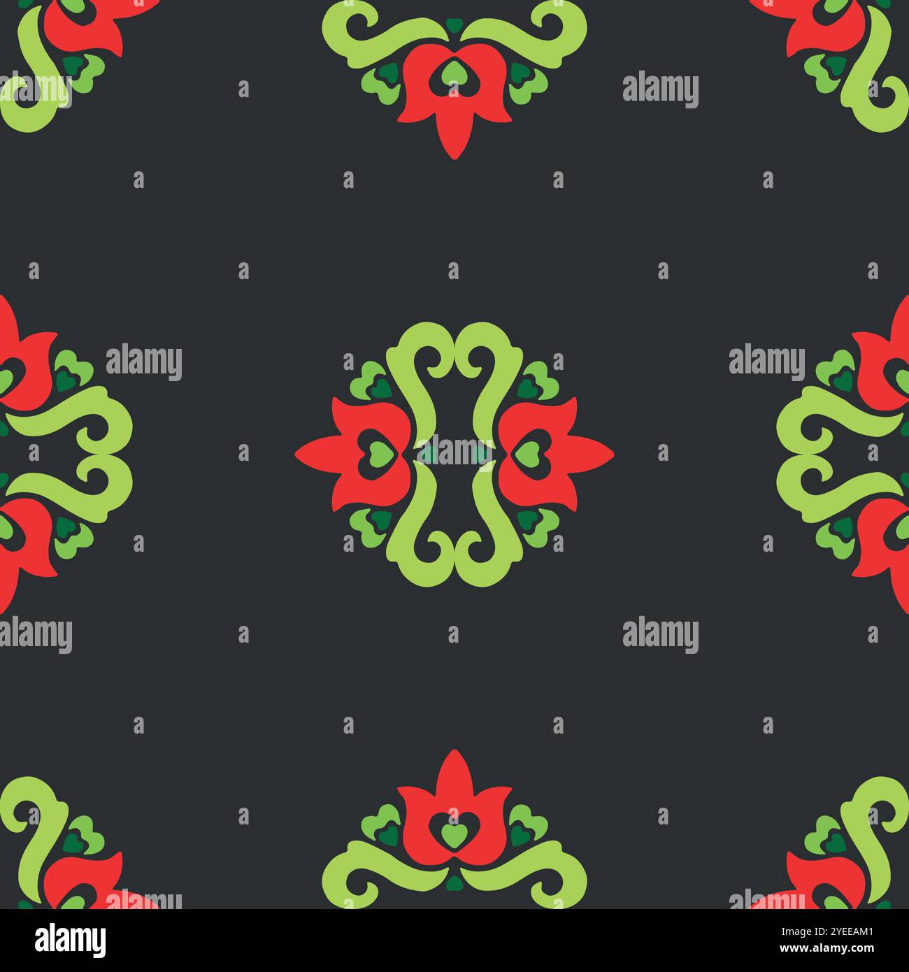 Tatar seamless pattern. Islamic tulip, floral geometry. Culture of the ...