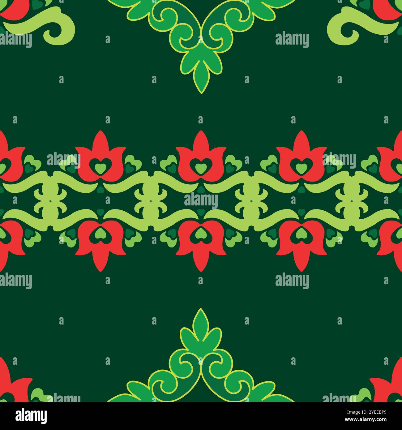 Tatar seamless pattern. Islamic tulip, floral geometry. Culture of the ...