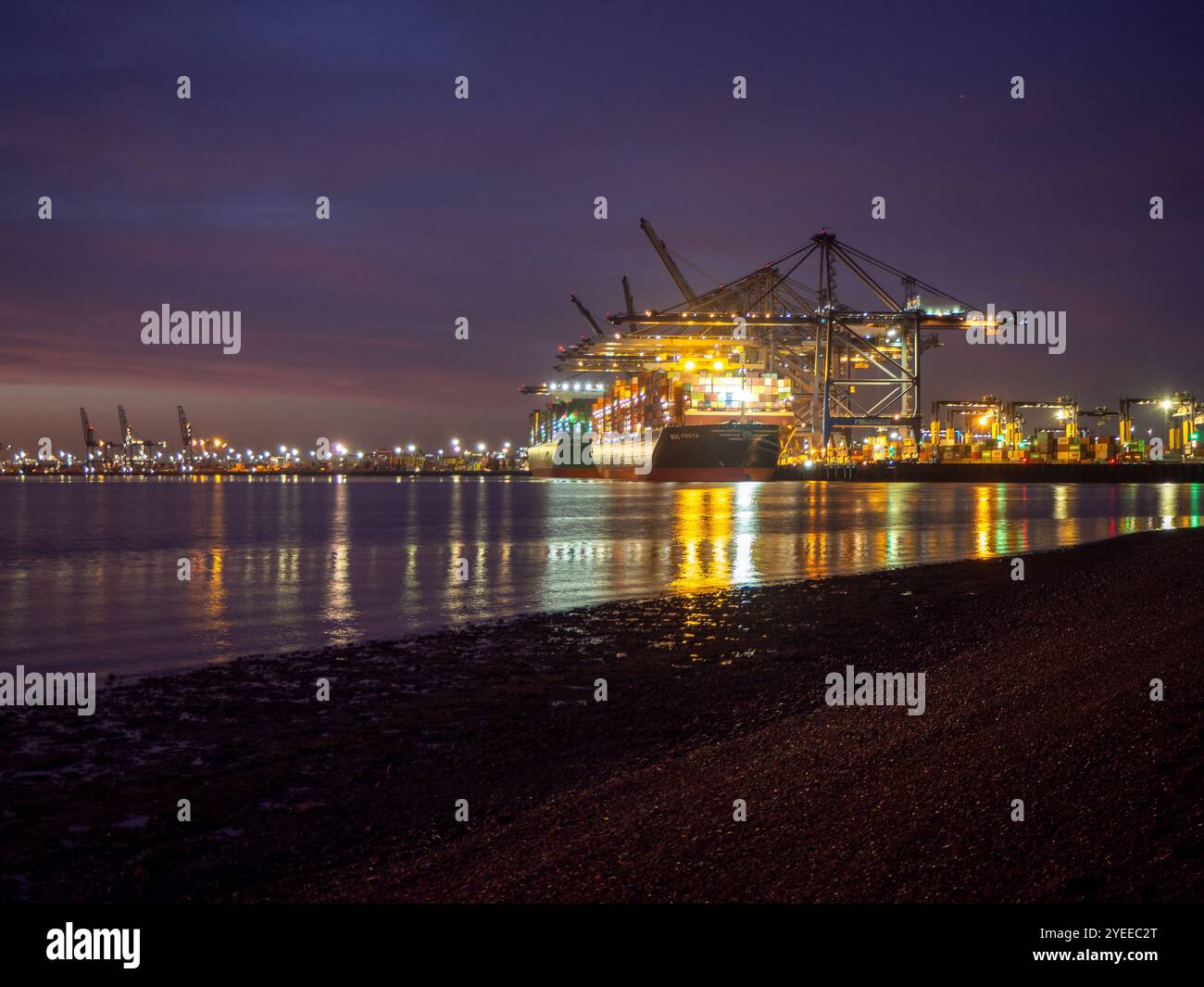 Nigh shot using HDR. Port of Felixstowe Stock Photo - Alamy