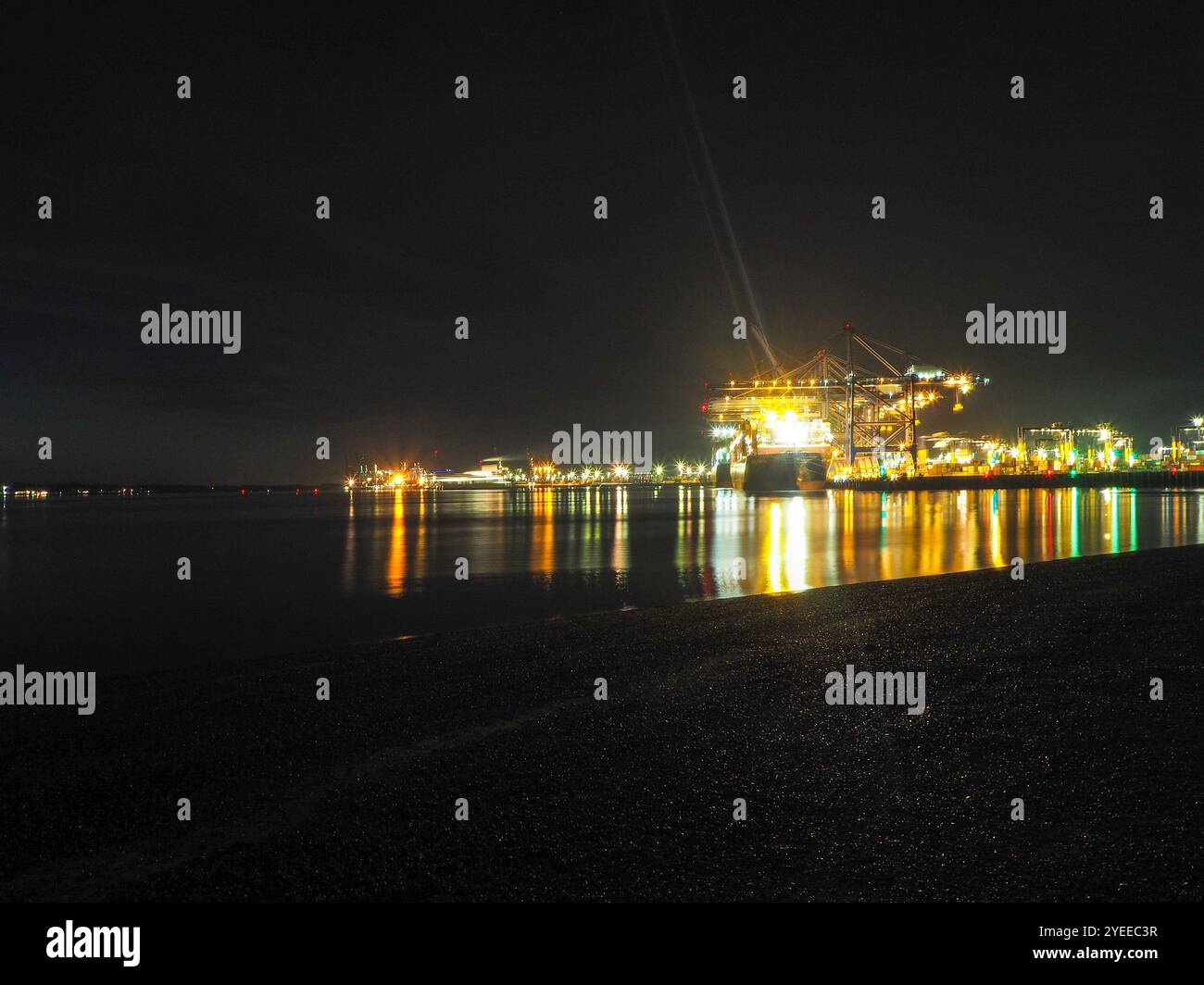 Nigh shot using HDR. Port of Felixstowe Stock Photo - Alamy